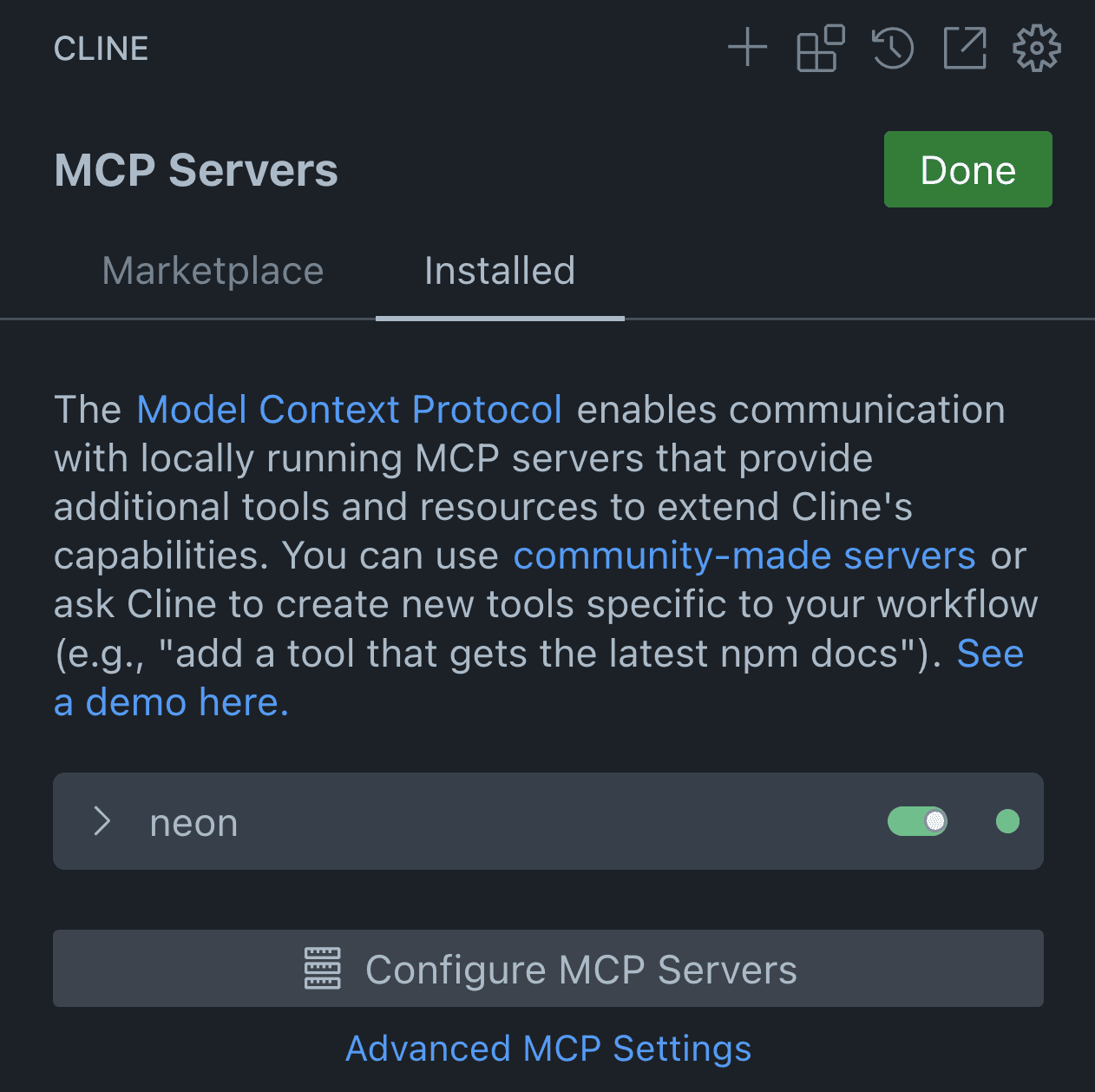 Get Started With Cline And Neon Postgres Mcp Server Neon Guides