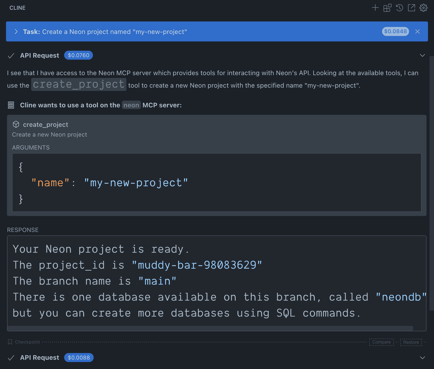 Get Started With Cline And Neon Postgres Mcp Server Neon Guides