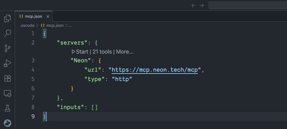 How To Use Neon Mcp Server With Github Copilot In Vs Code Neon Guides
