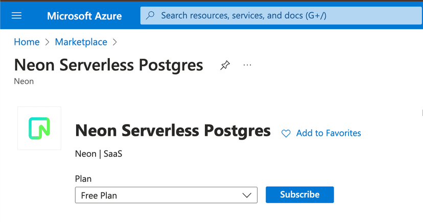 Get Started With Neon Serverless Postgres On Azure Neon Guides