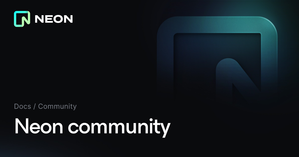 Neon community - Neon Docs
