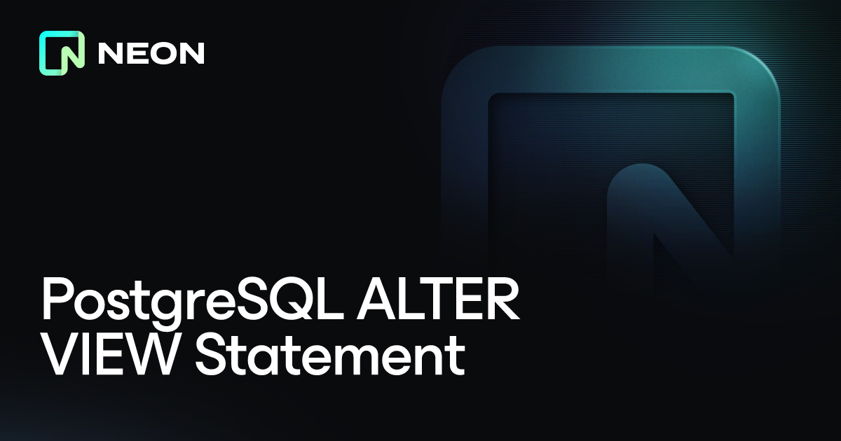PostgreSQL ALTER VIEW Statement
