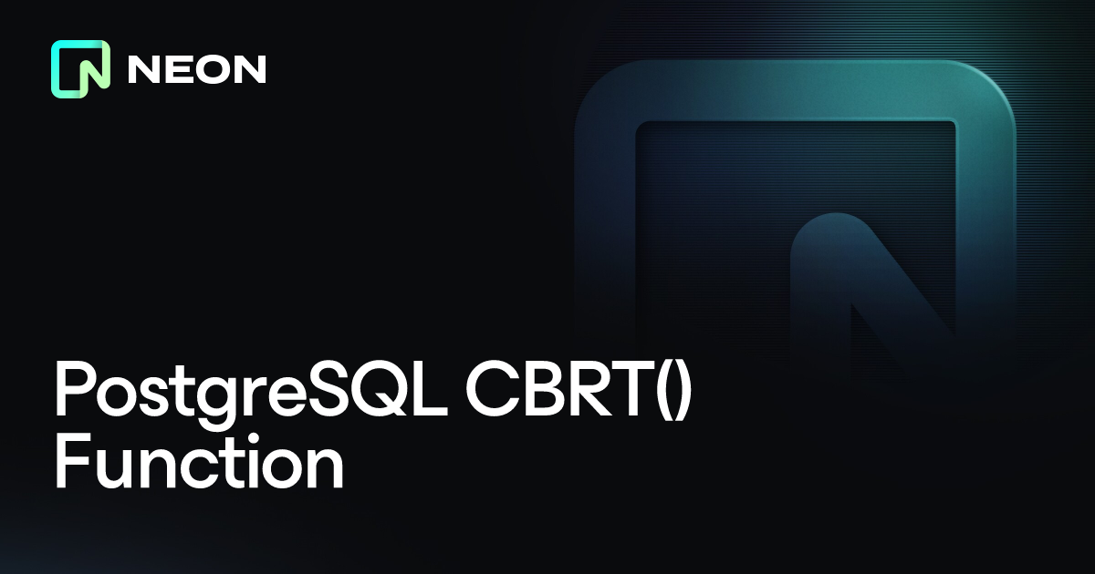 PostgreSQL CBRT() Function